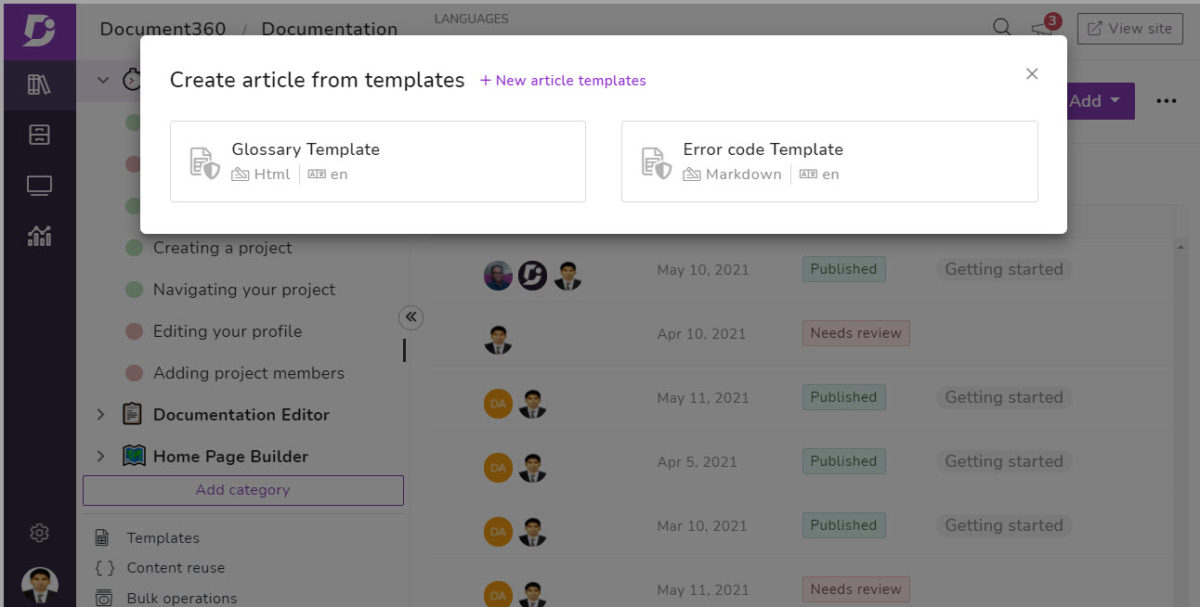 What’s new in Document360? – April 2021 Product update