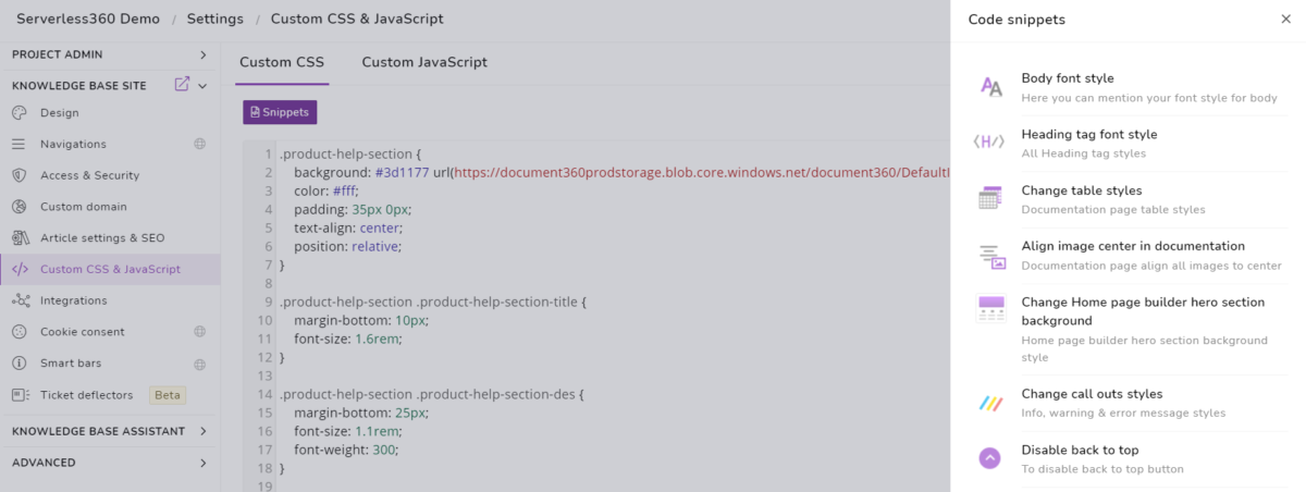 How to beautify your knowledge base site - Document360