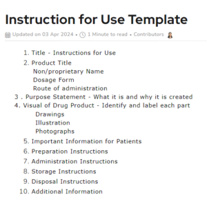 How to Create Instructions for Use (IFU) Documentation?